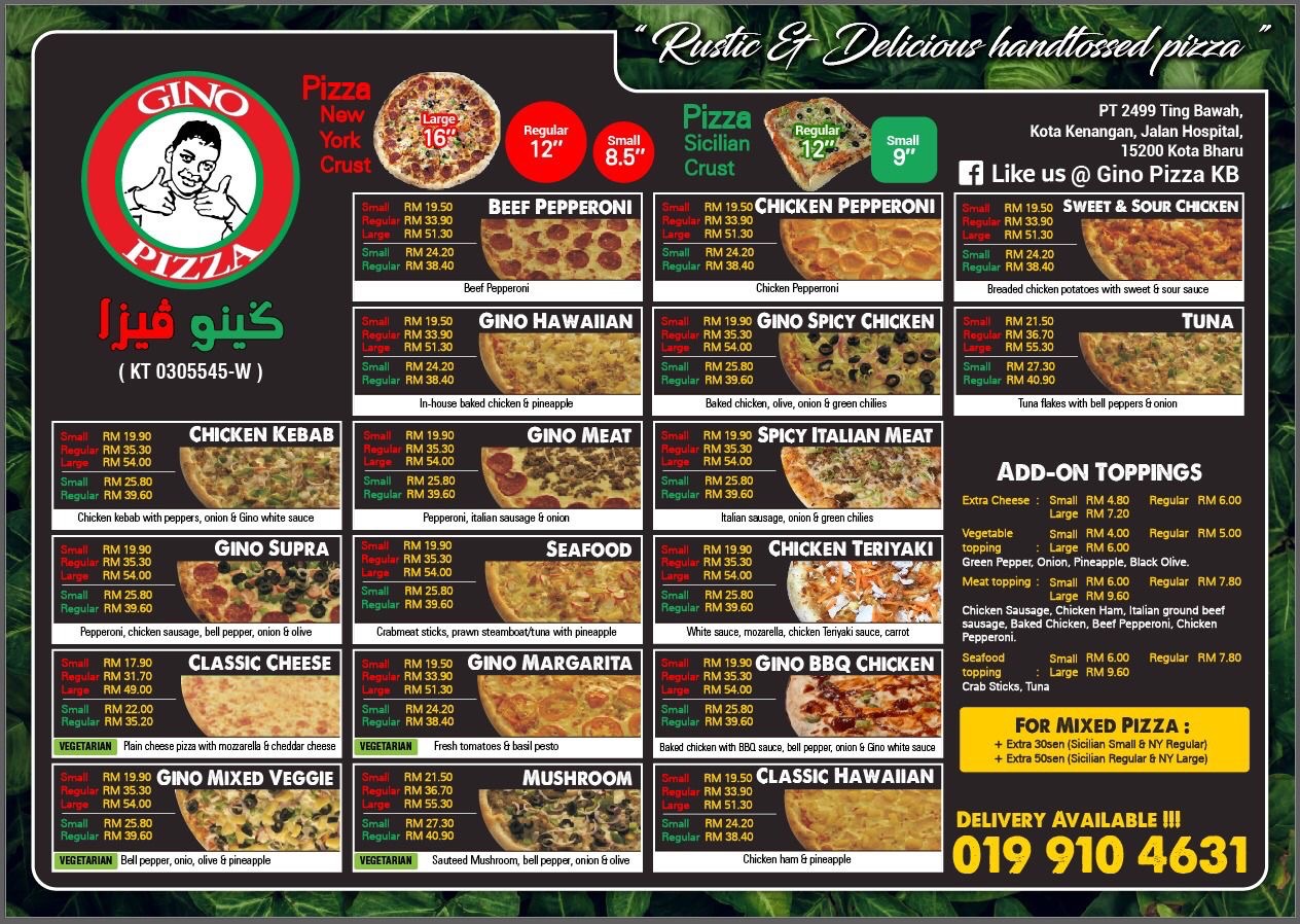 Our Menu – Gino Pizza – (KT0305545-W)